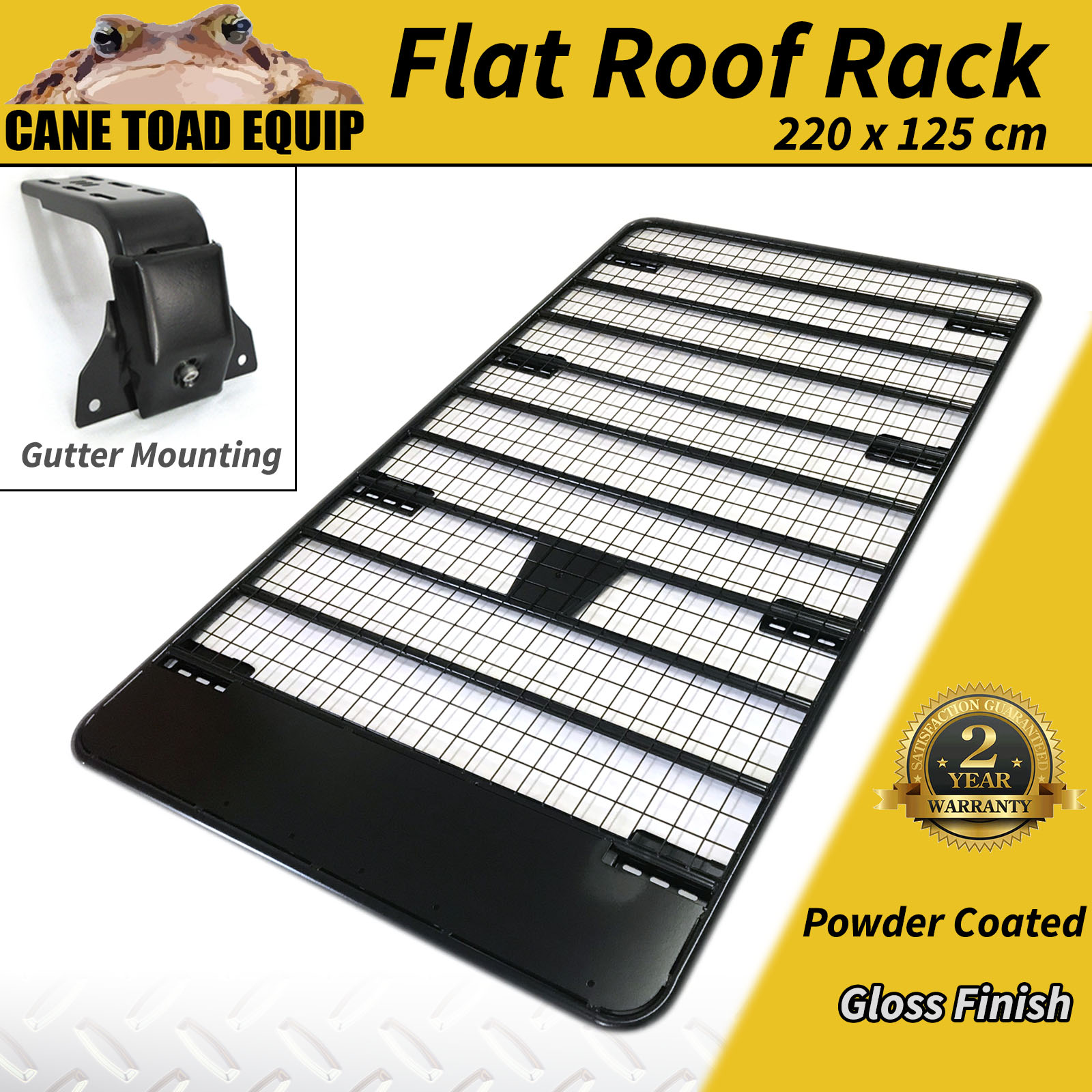 Price Special! Flat Roof Rack Full Length Gutter Mounting Fit 2.2m fits ...